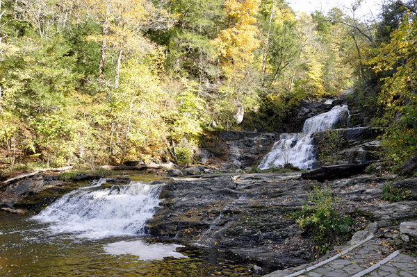 Kent Falls State Park and two waterfalls