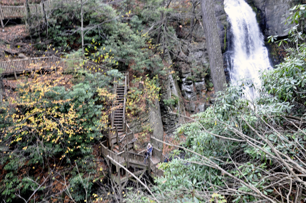 The Two RV Gypsies climber over 400 stairs Bushkill Falls in Pennsylvania