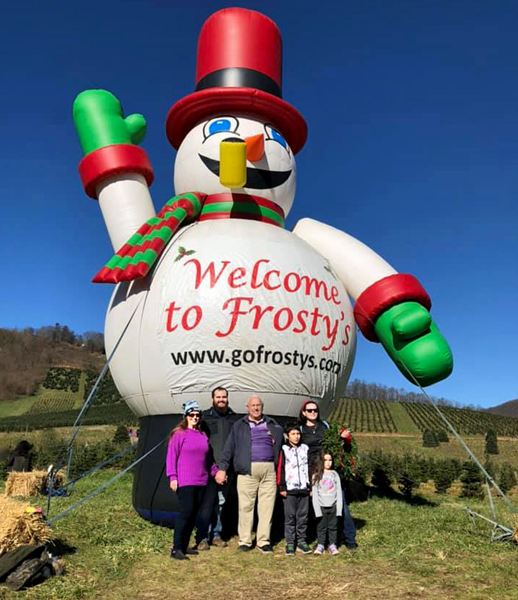 The Two RV Gypsies and family at Frostys Tree Farm in North Carolina