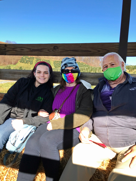 The Two RV Gypsies and family at Frostys Tree Farm in North Carolina