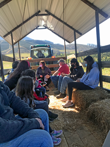 The Two RV Gypsies and family at Frostys Tree Farm in North Carolina
