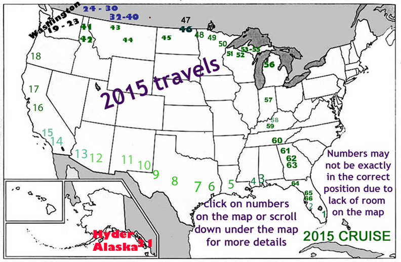 Two RV Gypsies' RV travels in the USA and Canada in 2015